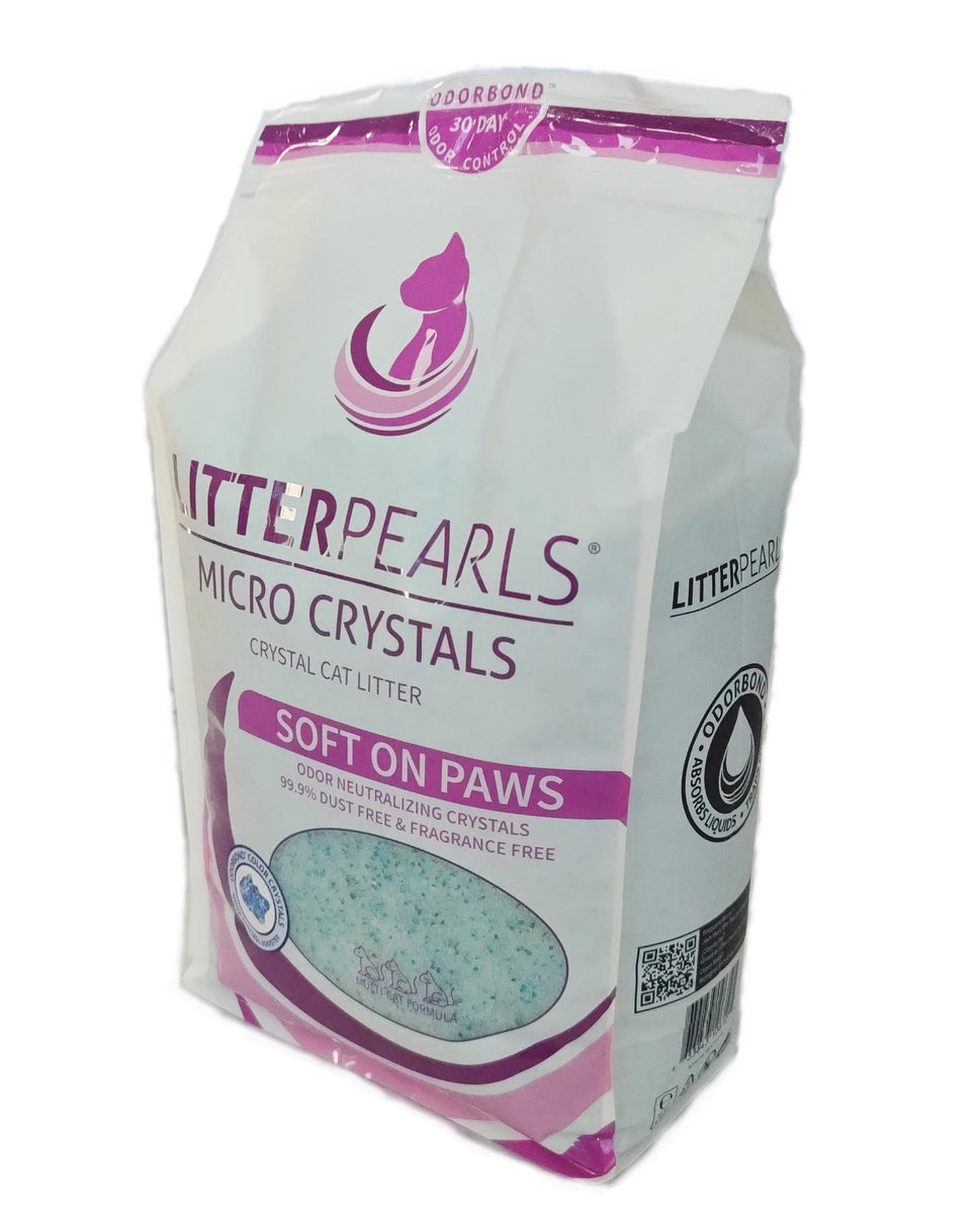 Litter Pearls Micro Crystals Unscented Non-Clumping Crystal Cat Litter ...