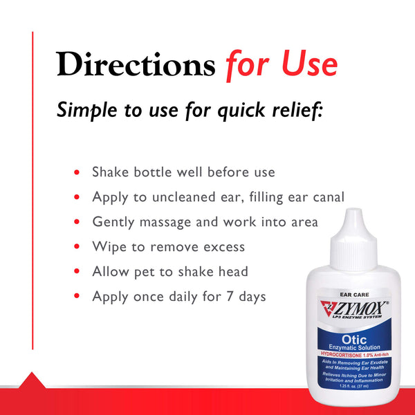 Zymox Otic Enzymatic Solution for Dogs and Cats to Soothe Ear Infectio ...