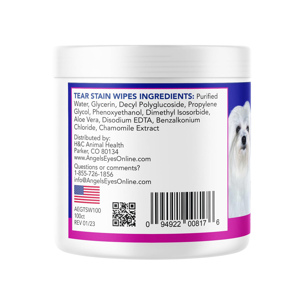 ANGELS' EYES Gentle Tear Stain & Pet Eye Wipes for All Dogs & Cats Tex ...