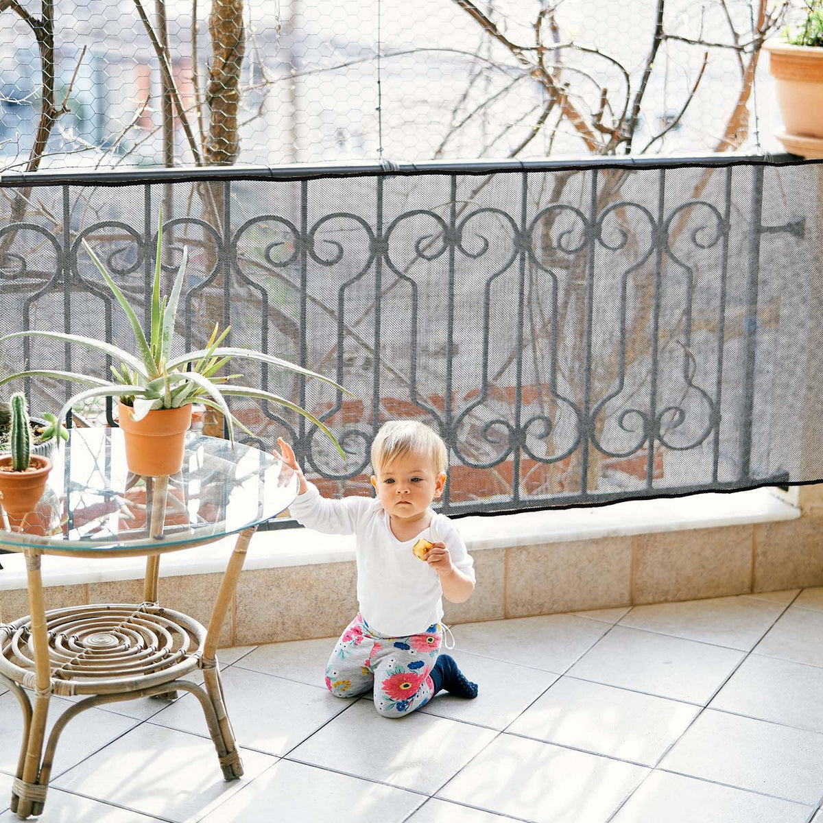 Hosuly Banister Guard 15 x 3 ft Balcony Netting for Kids Pets Stairway ...